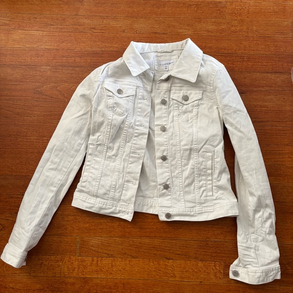 LOFT | Jackets & Coats | Loft White Denim Jacket | Poshmark